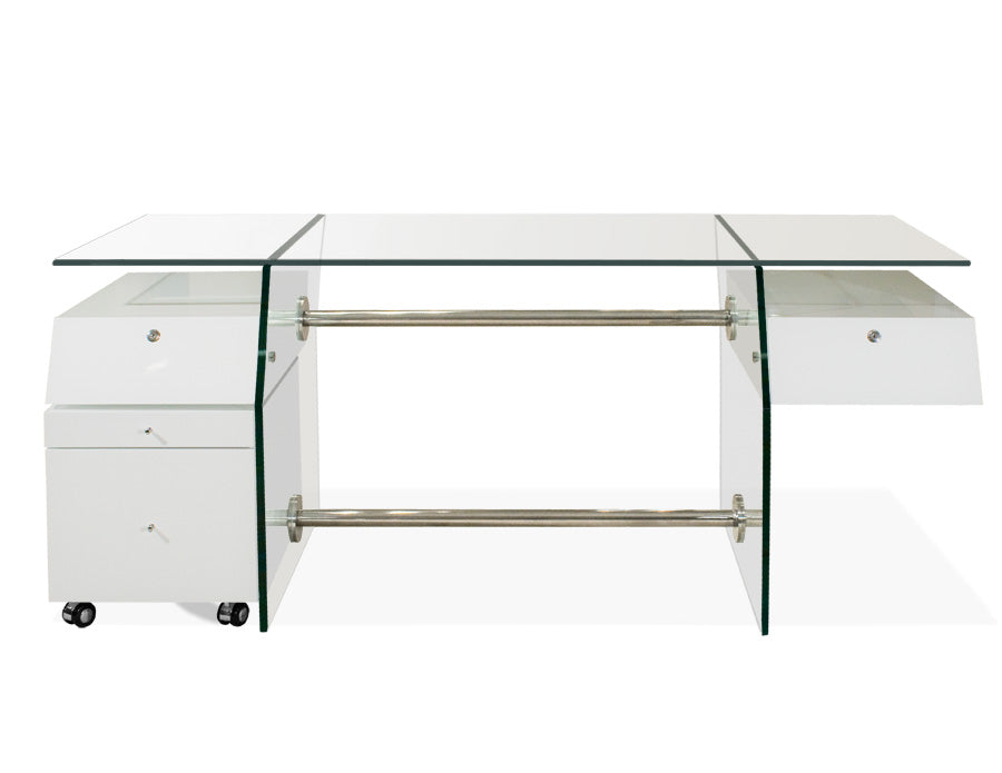 Glass top executive desk store