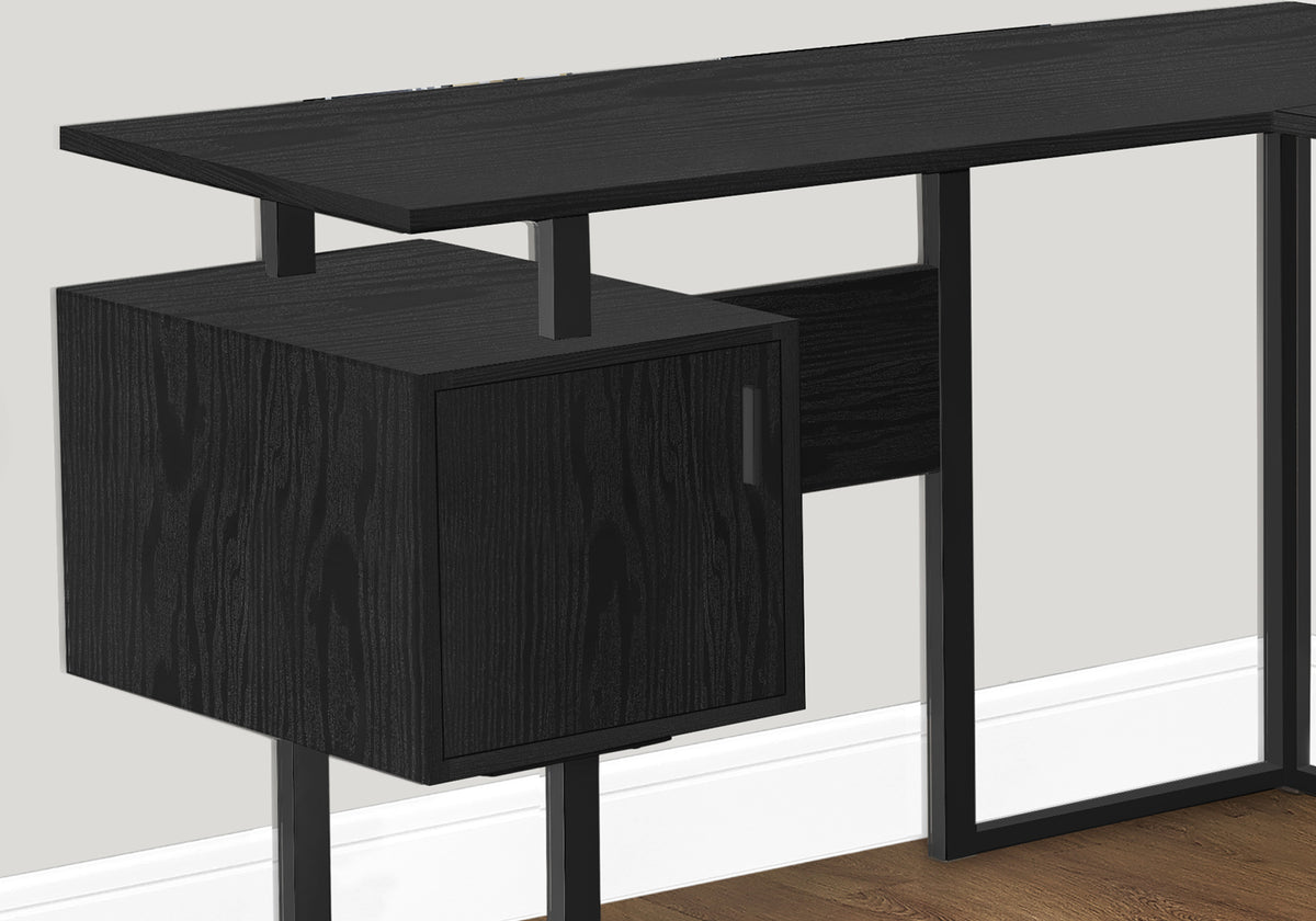 Computer Desk | Black 57" Mid-Century Modern L-Shaped Computer Desk ...