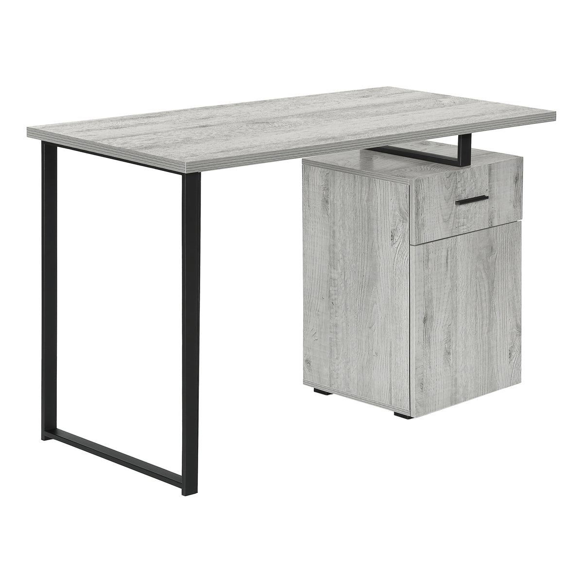 Computer Desk | Grey 47" Floating Desktop Workstation with Storage ...