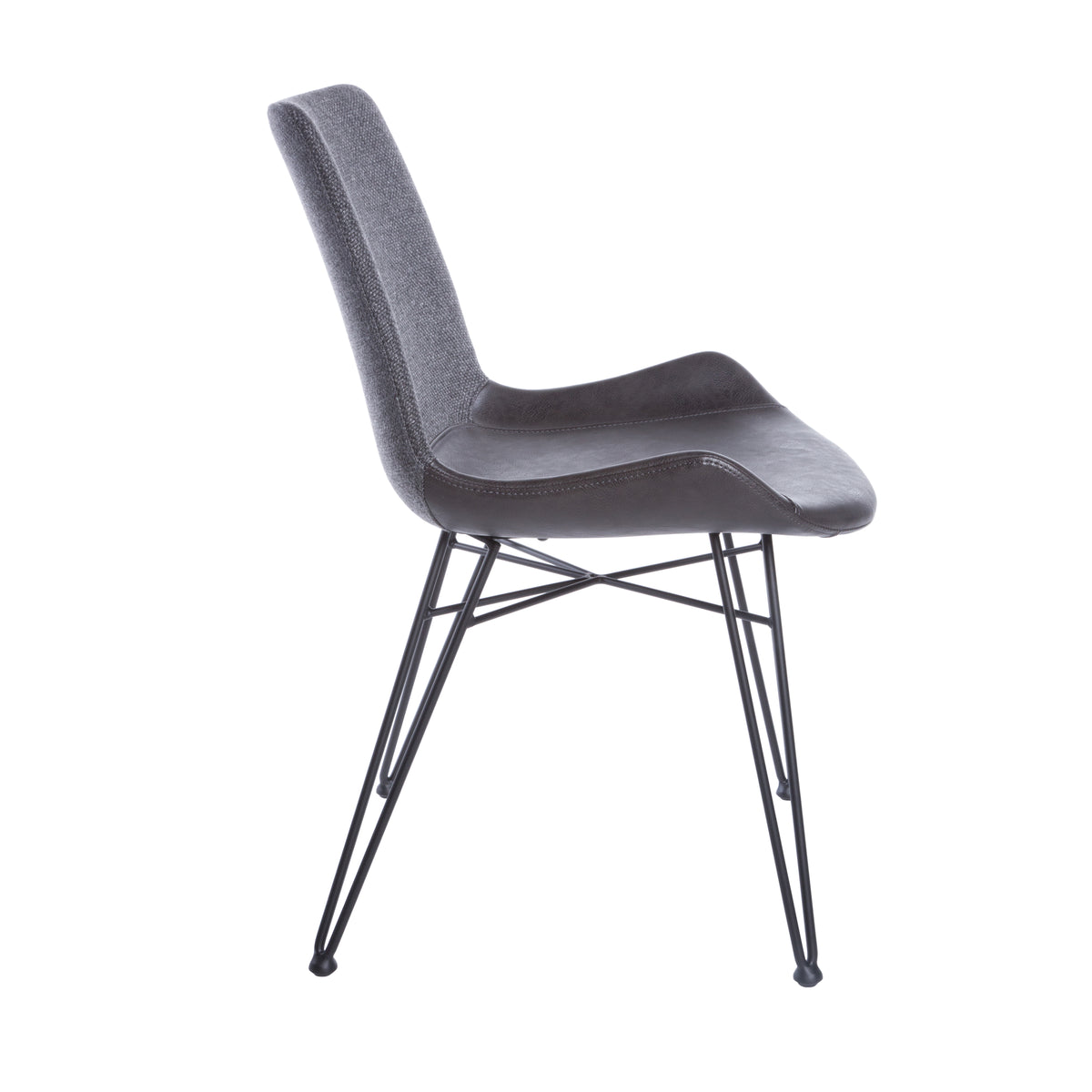 Classic Guest or Conference Chair in Black and Dark Gray (Set of 2 ...