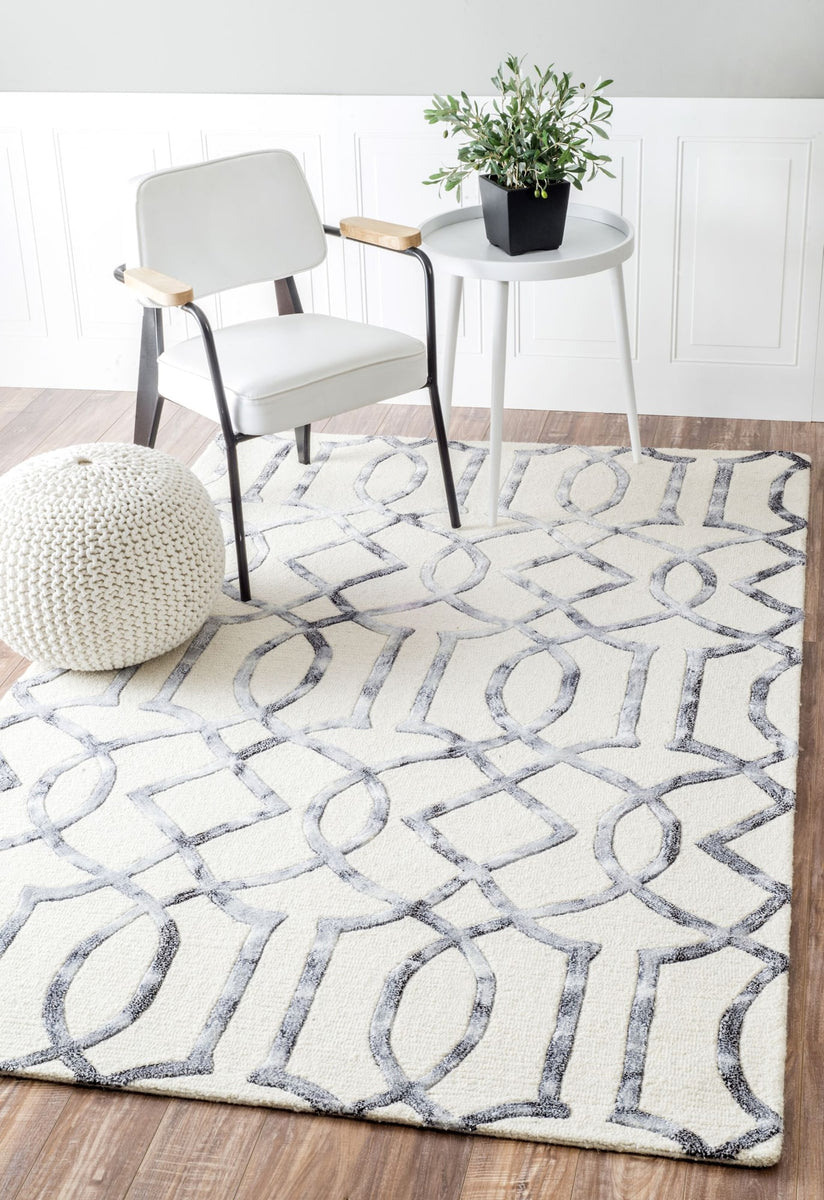 Sophisticated Geometric Wool Office Rug (Multiple Sizes) – ComputerDesk.com