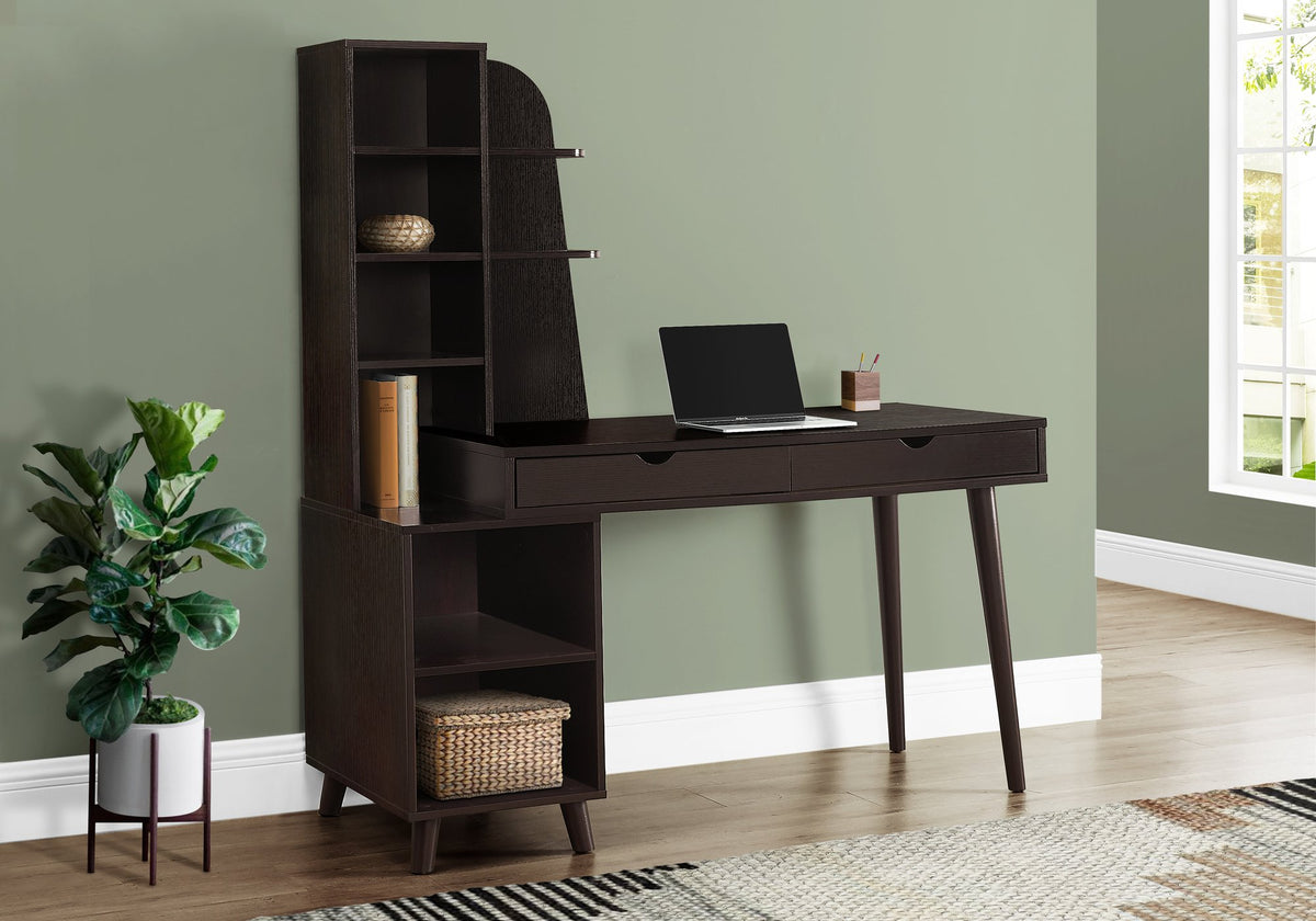 Eccentric Espresso Desk with Storage by Monarch – ComputerDesk.com