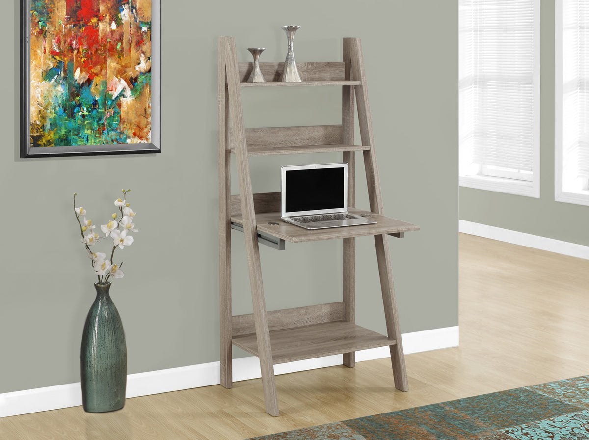 Dark Taupe 26" Ladder Desk with Fold Up Work Surface – ComputerDesk.com