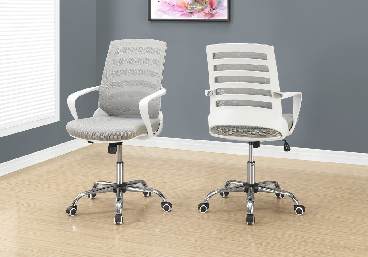Ergonomic White Mesh Rolling Office Chair w/ Arms – ComputerDesk.com