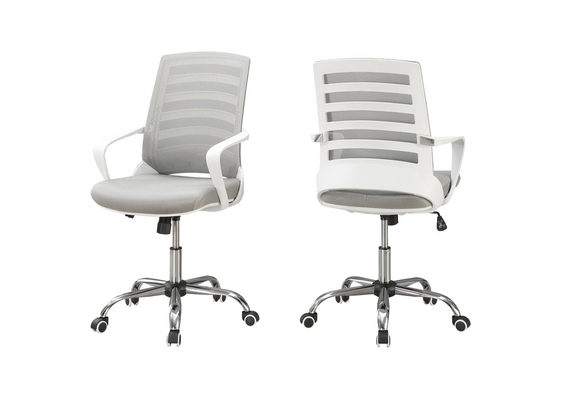Ergonomic White Mesh Rolling Office Chair w/ Arms – ComputerDesk.com