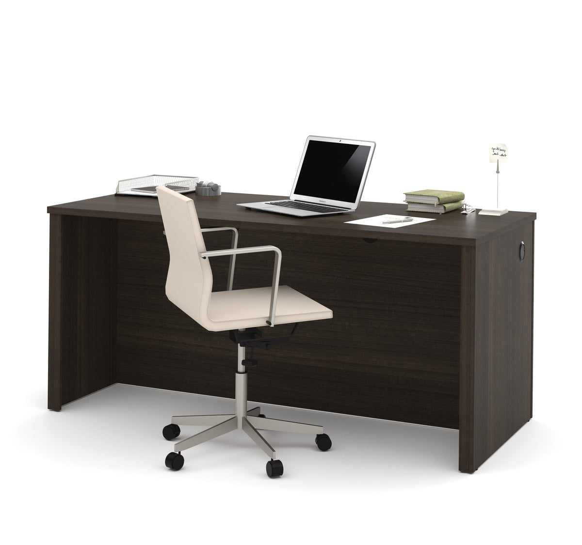 66" Modern Executive Desk in Dark Chocolate Finish – ComputerDesk.com