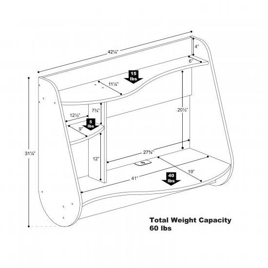 Modern Wall Mounted Black Office Desk – ComputerDesk.com